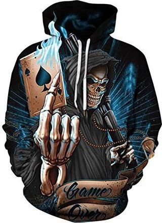 Ocean Plus Homme 3D Drôle Sweats à Capuche à Manches Longues Multicolore Unisexe Streetwear Sweat-Shirt Sportif avec Cordon (XXL/3XL (Poitrine: 126-146CM), La Mo