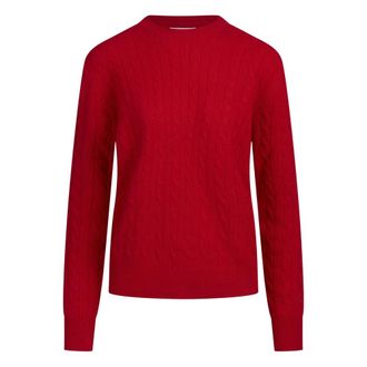 MC2 Saint Barth Pull en laine tress&eacute;e Sorbonne - Femme - Pulls - Rouge - Taille: 42 FR