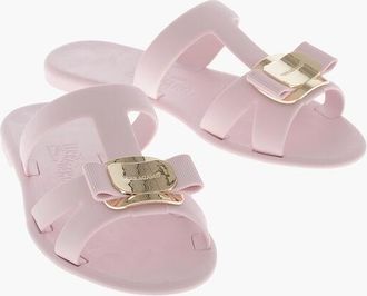 Ferragamo Rubber Slides LILOU with Logo Bow size 35,5
