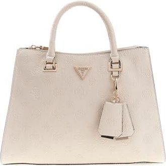 Guess Cresidia Sac &agrave; main, Off White Logo, Similicuir &eacute;cologique, 34 x 26 x 13 cm, double poign&eacute;e, bandouli&egrave;re r&eacute;glable, fermeture &agrave; glissi&egrave;re, 2 compartime