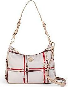 U.S.Polo Association Sac à main Houston Hobo en Nylon, beige-multicolore (26 X 9 X 30 cm)