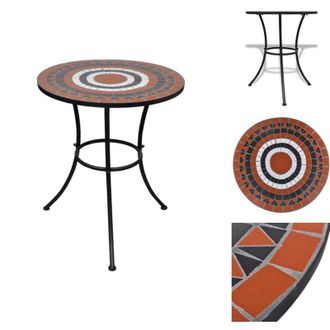 vidaXL Bistrotisch Terrakotta-Rot und Wei&szlig; 60 cm Mosaik - Gartentisch - Mosaiktisch - Bistrotisch - Outdoortisch - Terrassetisch