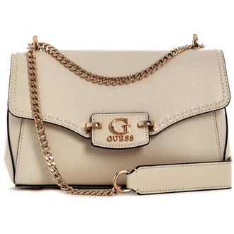 Guess Nastra Convertible Xbody Flap Bag Cream White