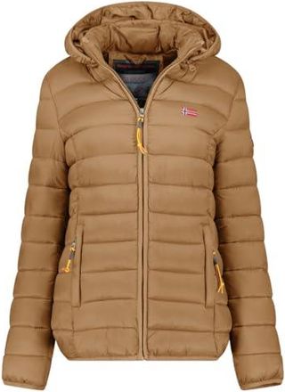 Geographical Norway Atikolor Hood - Doudoune L&eacute;g&egrave;re Femme avec Capuche - Blouson Matelass&eacute; Chaud Mi-Saison - Style Urbain - Poches Zipp&eacute;es - Badge & Drapeau Brod&eacute;s - Coup