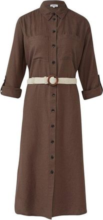 s.Oliver Midikleid Kleid Hemdblusenkleid im Relaxed Fit mit geflochtenem G&uuml;rtel
