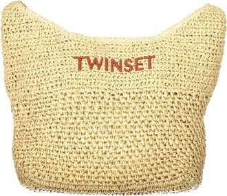 Twinset Femme, Sacs, Beige, Taille: ONE Size Sac seau brod&eacute;