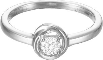 Esprit Damen-Ring Twist 925 Silber rhodiniert Zirkonia wei&szlig; Rundschliff