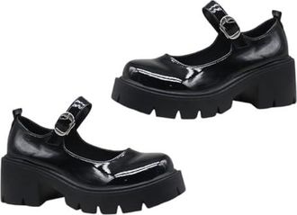 Holibanna Chaussures Femmes &agrave; Talons Blocs Confortables pour Bureau et Soir&eacute;es Design Classique Style Bride Printemps-Automne &Eacute;l&eacute;vation &Eacute;l&eacute;gante et Maintien