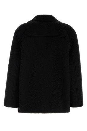 Valentino Garavani Mens Black Mohair And Wool Coat Nero Exterior: Virgin Cappotti
