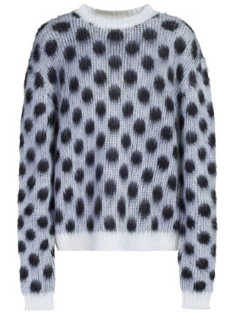 Marni chaussettes &agrave; pois en intarsia - Noir