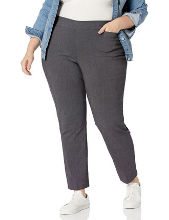Briggs New York Damen Millenium Schlupfhose mit Taschen in Übergröße, super dehnbar Hose, Meliert, Grau, 54 Mehr