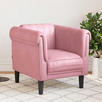 vidaXL Fauteuil rose velours Vidaxl