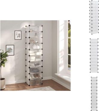 vidaXL Tagère à chaussures Transparent 44x32x174 cm pp - Etagere Chaussure - Range Chaussures - Rangement Chaussures - Meubles Rangement - Stockage