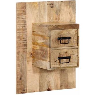 vidaXL Table de chevet 60x32x80 cm bois massif de manguier brut Vidaxl