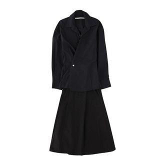Alexander Wang Asymmetrisches Wickel-Hemdblusenkleid - - Dresses - Damen - Schwarzk - S