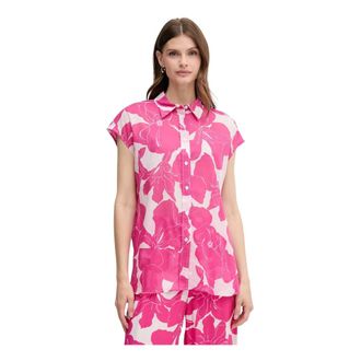 Marc Aurel Floral Cotton Shirt - - Blouses & Shirts - Damen - Rosa - L