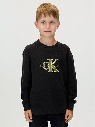 Calvin Klein L&auml;ssiger Logo-pullover - Ck Black - Jungen - 14 Jahre (164 cm)