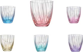 Bohemia Design Wassergl&auml;ser Kristall, Whiskygl&auml;ser, Model Kate Optic, mehrfarbig, 300 ml, 6er Set