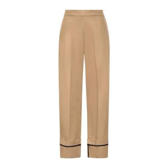 Herno Femme, Pantalons, Brun, Taille: 40 FR Pantalon large avec ourlet