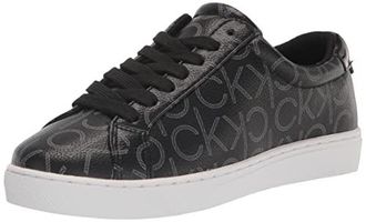 Calvin Klein Womens Gules2 Sneaker, Black Logo, 6