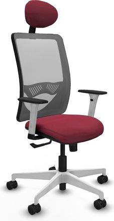 Piqueras y Crespo B&uuml;rostuhl Zulema mit wei&szlig;en und schwarzen Armlehnen, h&ouml;henverstellbare Lendenwirbelst&uuml;tze und festes Kopfteil, ausgestattet mit Sincro 3 Positionen, G