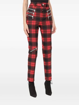 Unravel pantalon skinny à carreaux - Rouge