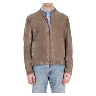 Salvatore Santoro Homme, Vestes, Gris, Taille: L Veste en cuir gris tourterelle avec fermeture éclair