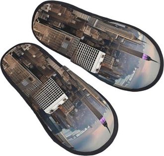 Generic New York Fashion City Homme Femme Slippers Doux Chaussons Peluche Chaussures De Maison Pour Hiver Automne Maison M