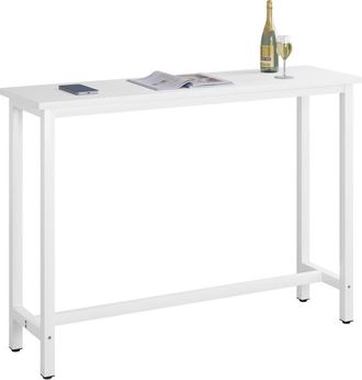 Woltu Table de bar Woltu Table de bistrot, Table &agrave; manger, Structure en m&eacute;tal, Plateau en mdf, 140x40x100 cm
