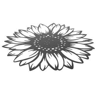 BESPORTBLE Metall Sonnenblume Wanddeko Schwarz Metallblumen Wandkunst Rostfreie Gartendekoration Wetterfeste Metall Wanddekoration Modern Minimalistisch Wohnzimm