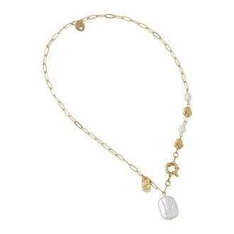 Sessun Vergoldete Halskette mit S&uuml;&szlig;wasserperle - - Accessories - Damen - Gelb - ONE SIZE