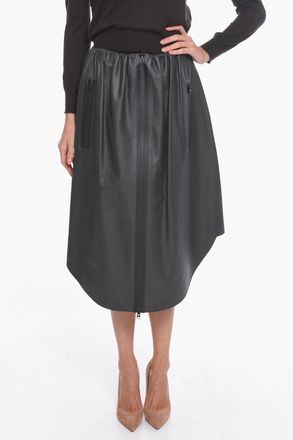 Bottega Veneta Leather Midi Skirt WATERPROOF with Front Zip Bottega Veneta