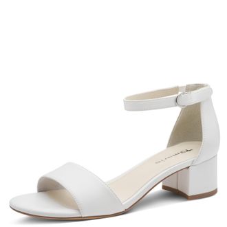 Tamaris Damen Sandaletten, Frauen Sandalen,bequemlichkeit,breit,daempfung,elegant,breite,Glitzer,Grey,Gruen,komfortable,Nude,White MATT,39 EU