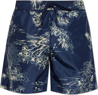Moncler Homme, Maillots de bain, Bleu, Taille: S Logo Patch Swim Shorts