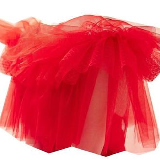 Generic NYSBH Ch&acirc;le en tulle &agrave; volants pour femme Rouge, Rouge, L