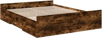 vidaXL Bettgestell mit Schubladen R&auml;uchereiche 160x200cm Holzwerkstoff Vidaxl