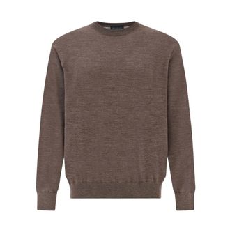 Paul & Shark 140s Superfine Merino Rundhals-Pullover - - Knitwear - Herren - Braun - M