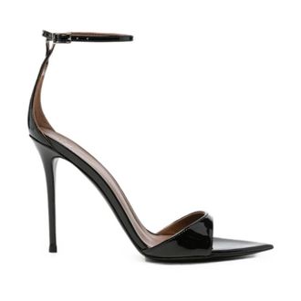 Giuseppe Zanotti Lackleder-Sandalen mit Kn&ouml;chelriemen und Stilettoabsatz - - Shoes - Damen - Schwarzk - 39 EU