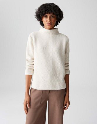 OPUS Sweatshirt GAKIRA Regular Fit in zweifarbiger Struktur lockere Passform, extrem weicher Griff, elastischer Stoff