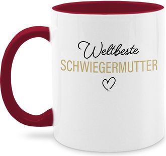Shirtracer Tasse Tassen 325ml - Mama - Weltbeste Schwiegermutter - 325 ml - Bordeauxrot - geschenke muttertagstasse mum mother in law teetasse moms cup m&uuml;tter be