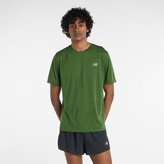 New Balance Homme RC Essential T-Shirt en Vert, Poly Knit, Taille XS