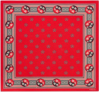 Fursac Pochette en laine et soie &agrave; imprim&eacute; - Taille Unique - Homme