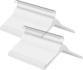 Songmics Kleiderb&uuml;gel, 80er Set, Kleiderb&uuml;gel Holz, aus Massivholz, Holzb&uuml;gel mit Einkerbungen, Jackenb&uuml;gel, um 360&deg; drehbarer Haken, rutschfest, 44 cm lang, w