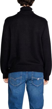A|X Armani Exchange Fine Knit Cotton-Viscose Turtleneck - Black