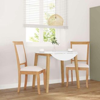 vidaXL Vidaxl - Chaises &agrave; manger coussins 2 pcs naturel bois massif caoutchouc