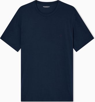 Emporio Armani Herren-T-Shirt, weiches Modal, Rundhalsausschnitt, Blau, Gr&ouml;&szlig;e M, blau, M
