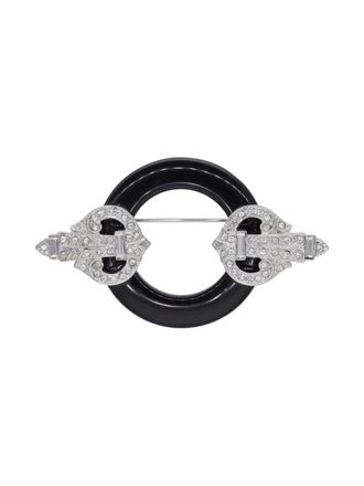 Kenneth Jay Lane broche Decò Circle pre-owned (années 1970) - Argent