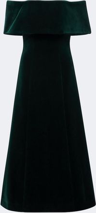 Emilia Wickstead Off-Shoulder-Midikleid aus Baumwollsamt