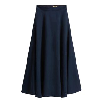 Woolrich Femme, Jupes, Bleu, Taille: 38 FR Lyocell Linen Long Skirt