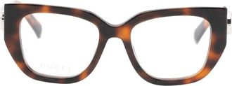 Gucci lunettes de vue à monture papillon - Marron
